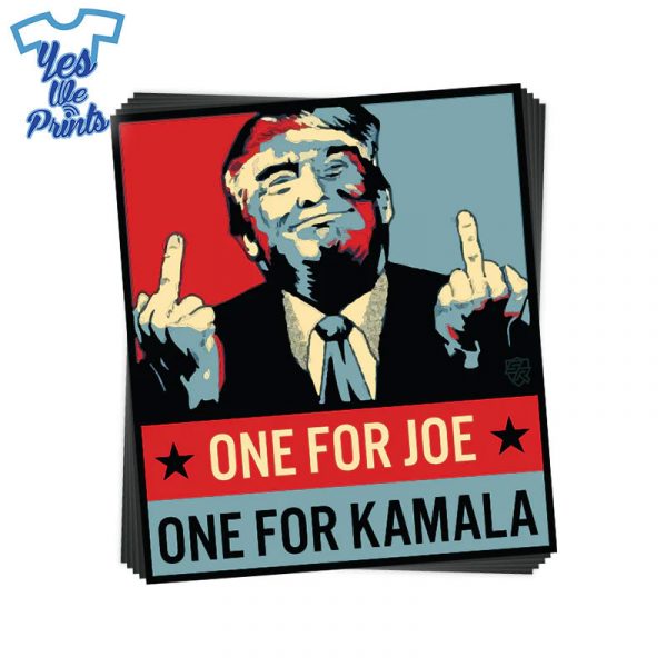 Show Your Stance with One For Joe One For Kamala Trump 2024 Sticker