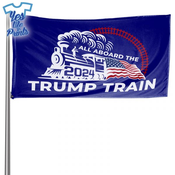 Trump 2024 All Aboard the Trump Train Flags for Decor