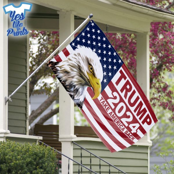 Trump Flag 2024 with Eagle - Take America Back Decor for Trump Supporters